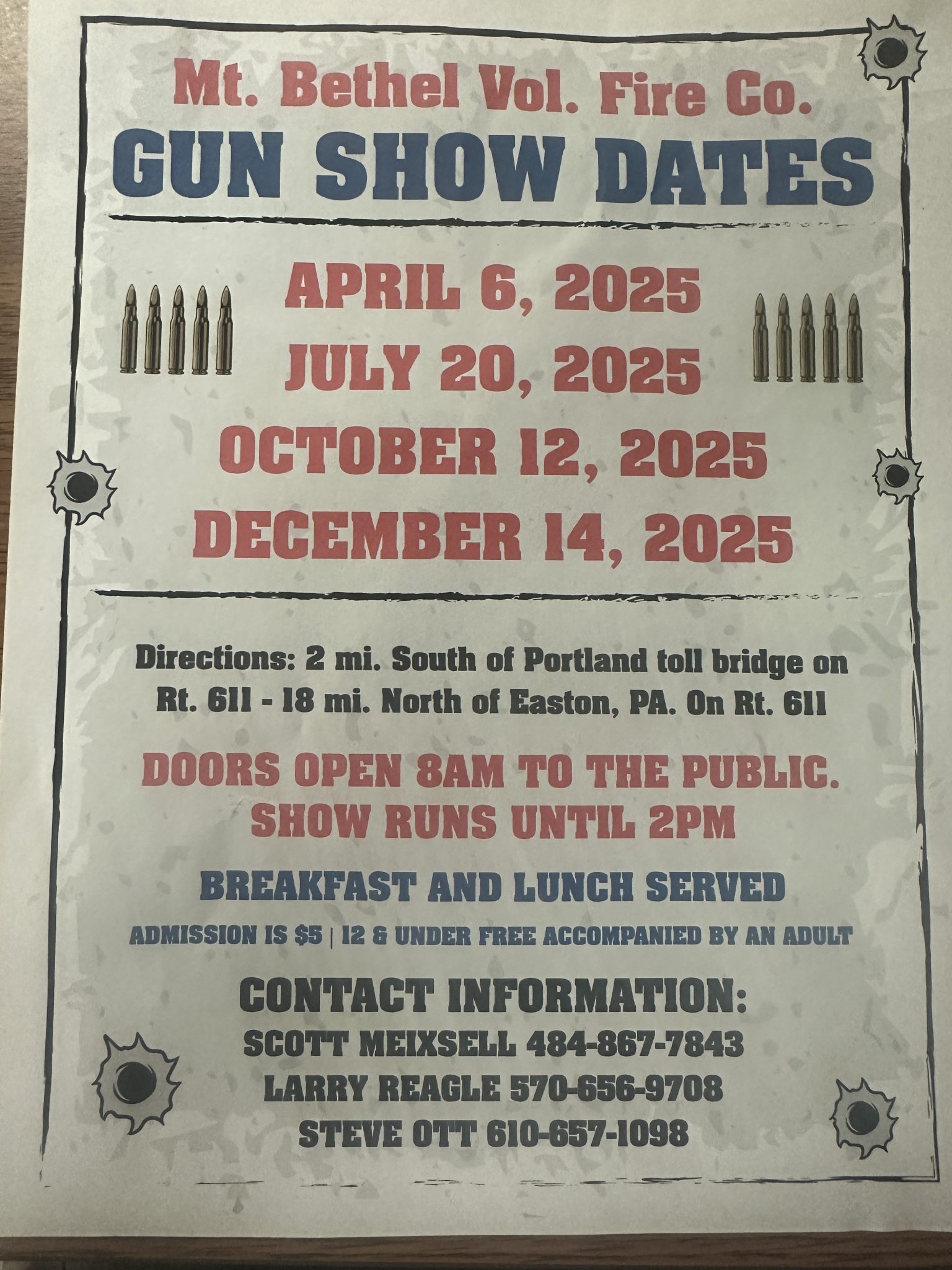 2025 GUN SHOWS - Mount Bethel Volunteer Fire Company
